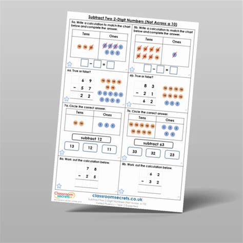 Year 2 Subtract Two 2 Digit Numbers Not Across A 10 Prior Learning Resource Classroom Secrets