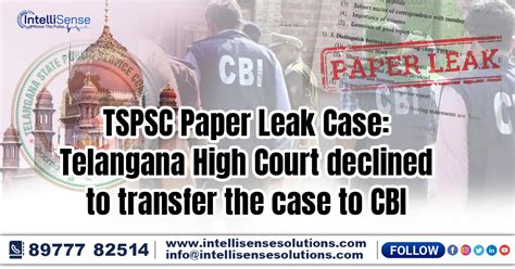 Tspsc Paper Leak Case Telangana High Court Declined To Transfer The