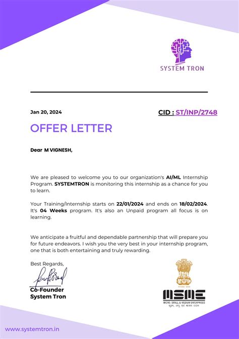 Vignesh M On Linkedin Ai Machinelearning Internship Systemtron