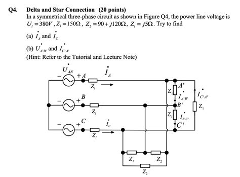Solved In A Symmetrical Three Phase Circuit As Shown In