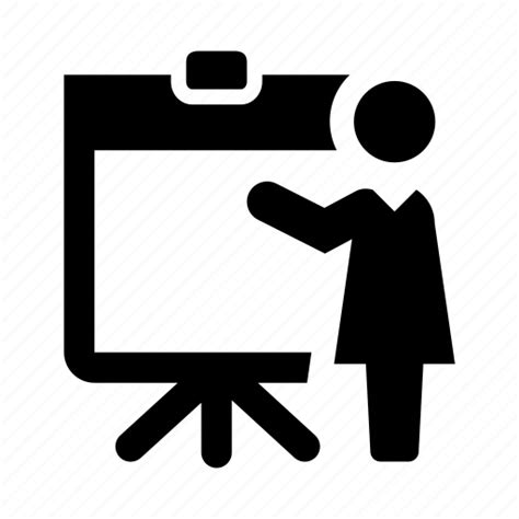 Business Female Presentation Whiteboard Woman Icon