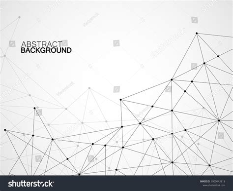Abstract Geometric Background With Connecting Dots And Lines Modern