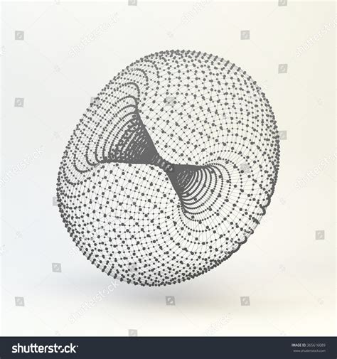 Torus Molecular Lattice Connection Structure 3d Stock Vector Royalty