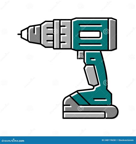 Drill Device Color Icon Vector Illustration Stock Vector Illustration Of Symbol Jigsaw 248119658