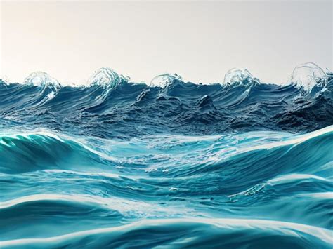 Premium Ai Image Ocean Water Surface Waves Isolated
