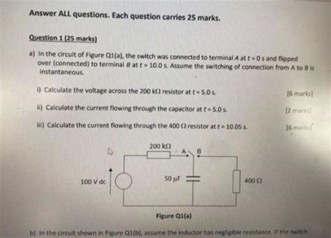 Solved Answer ALL Questions Each Question Carries 25 Marks Chegg Com