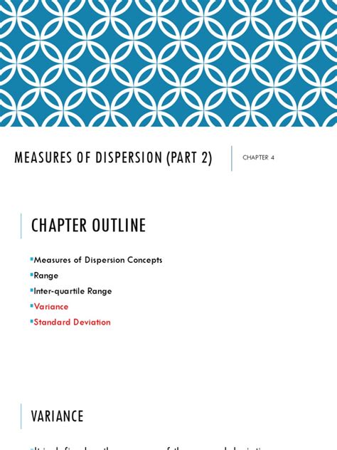 Measures Of Dispersion Part 2 Download Free Pdf Variance