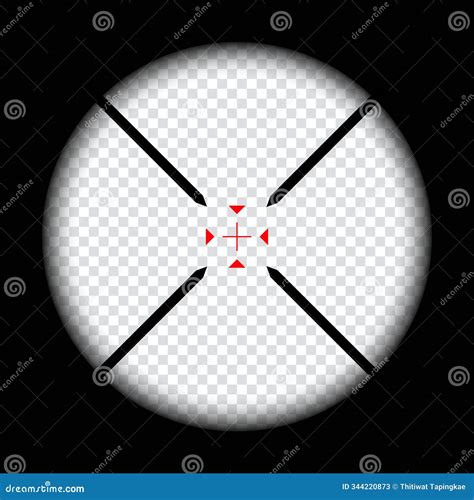 Realistic Sniper Scope Crosshairs View Sniper Sight With Measurement Marks Stock Vector