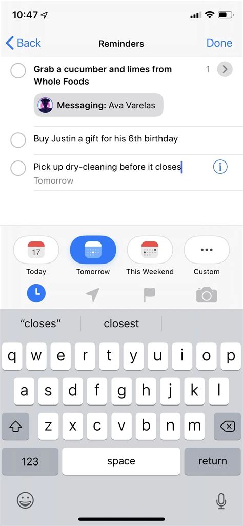 use reminder s new quick toolbar in ios 13 to add times locations