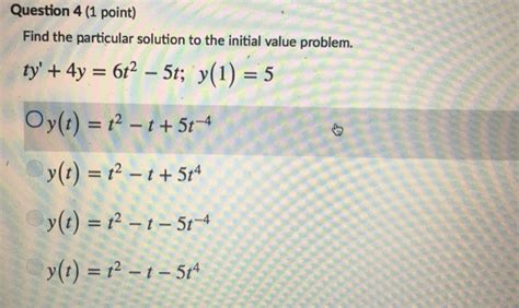 solved question 1 1 point find the integrating factor μ t