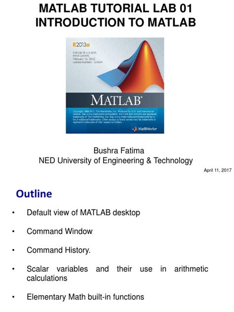 Matlab Tutorial Lab 01 Introduction Pdf Trigonometric Functions Sine