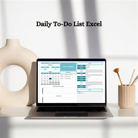 Daily To Do List Excel Daily Planner Spreadsheet Daily Calendar Template Task Tracker