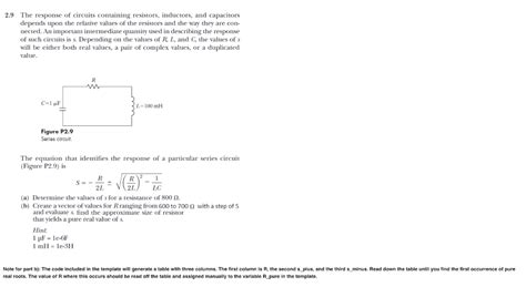 Solved 2 9 The Response Of Circuits Containing Resistors