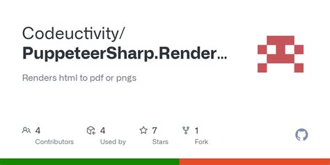GitHub Codeuctivity PuppeteerSharp Renderer Renders Html To Pdf Or Pngs