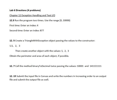 Solved Lab 6 ﻿directions 4 ﻿problems ﻿javachapter 12