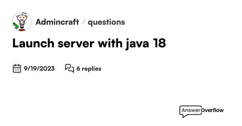 Launch Server With Java 18 Admincraft