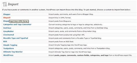 How To Import Your Wordpress Blogroll Or Links From One Site To Another