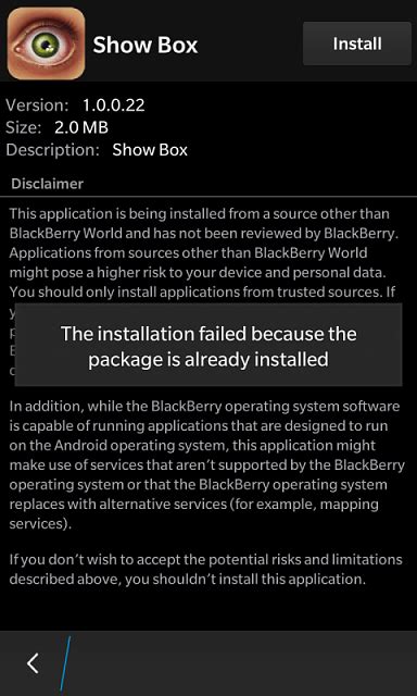 The Installation Failed Because The Package Is Already Installed