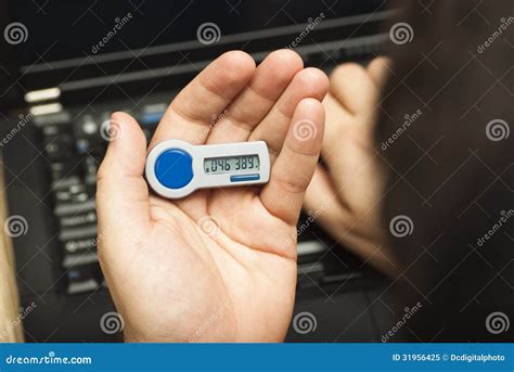 Logging On Using A Two Factor Authentication Token Stock Image Image Of Security Password