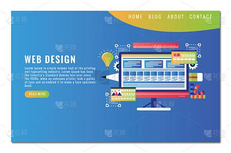 平面设计,响应式网页设计和开发概念。网页设计概念 平面设计,响应式网页设计和开发概念。网页设计概念