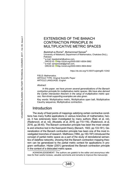 Pdf Extensions Of The Banach Contraction Principle In Multiplicative