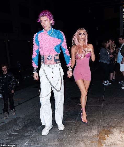 Megan Fox Channels Barbie As She Puts On Busty Display In Pink Dress With Fianc Machine Gun