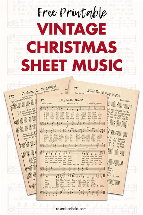 Vintage Christmas Sheet Music Printable Free Fanny Printable