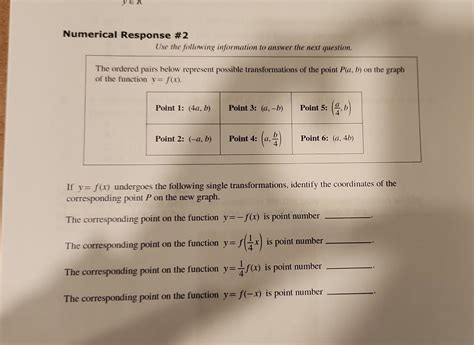 Solved The Ordered Pairs Below Represent Possible