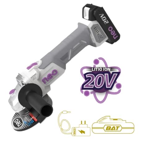 Amoladora Angular 115mm Recargable 20v Neo Casa Ventre Comercial