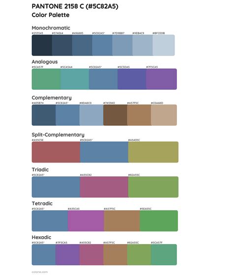 PANTONE 2158 C color palettes - colorxs.com