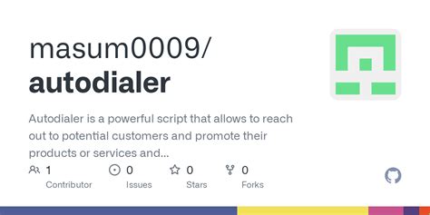 Github Masum0009autodialer Autodialer Is A Powerful Script That Allows To Reach Out To