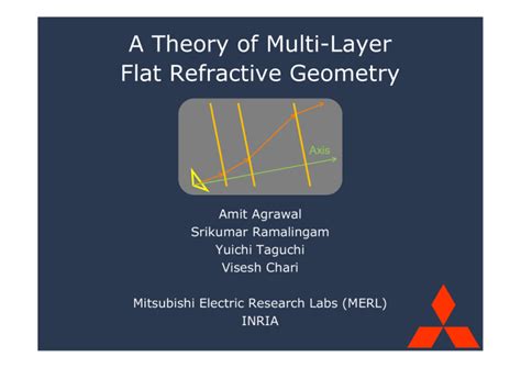 A Theory Of Multi Layer Flat Refractive Geometry