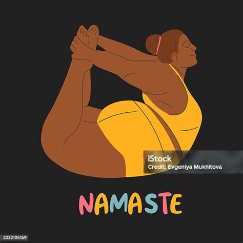 플러스 사이즈 소녀가 요가를 하는 벡터 그림입니다 신체 긍정적 개념 몸과 그 능력 만화 사람들 벡터 일러스트 레이 션 개념에 대한 스톡 벡터 아트 및 기타 이미지 Istock