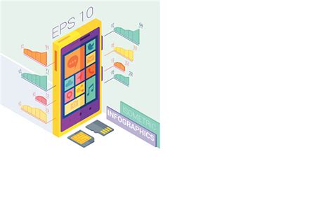 휴대폰 벡터 인포그래픽 제품의 등각투영 3d In 평편 백색과 디자인식 0명에 대한 스톡 벡터 아트 및 기타 이미지 0명 2015년 3차원 형태 Istock
