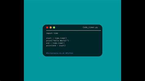 Python Performance Measure The Time Taken To Run A Script Youtube