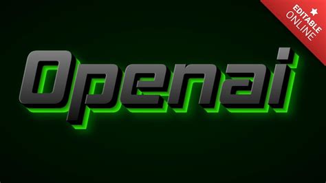 Openai Green Light 3d Text Effect Generator