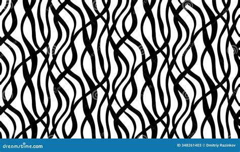 Interwoven Black And White Lines Forming A Complex Abstract Pattern Seamless Pattern Vector