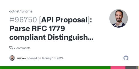 Api Proposal Parse Rfc 1779 Compliant Distinguished Names · Issue 96750 · Dotnetruntime