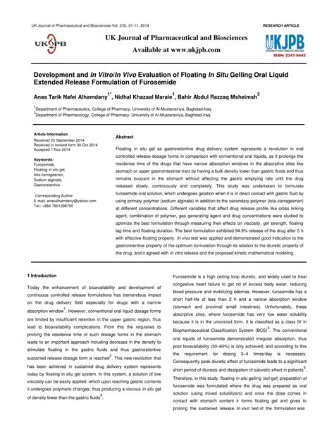 Pdf Development And In Vitro In Vivo Evaluation Of Floating In Situ Gelling Oral Liquid