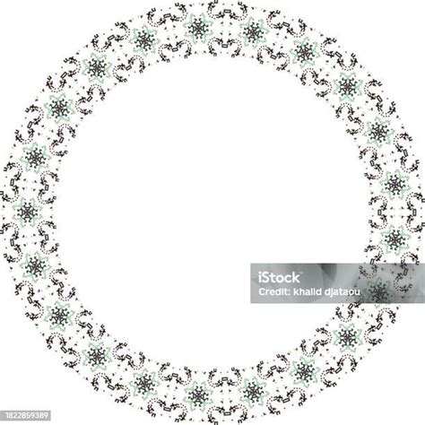 꽃 패턴이 있는 장식 프레임입니다 동양 스타일의 디자인을위한 우아한 요소 텍스트 장소 꽃 테두리 초대장과 인사말 카드를 위한 레이스 그림 0명에 대한 스톡 벡터 아트 및