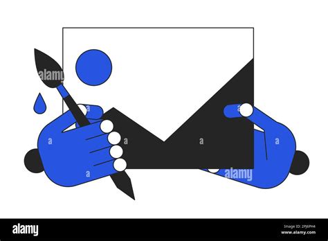 Creating Ai Generated Image Duo Color Line Concept Vector Spot Illustration Stock Vector Image