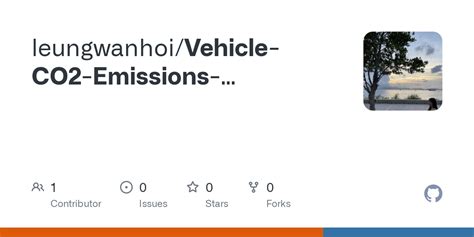GitHub Leungwanhoi Vehicle CO Emissions Prediction