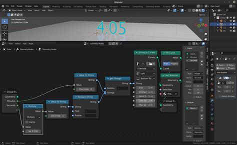 geometry nodes countdown timer blue animations blender artists