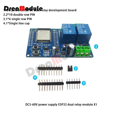 Wholesale ESP32 Relay Board Single Dual Channel WIFI Relay Module ESP32 WROOM Development Board
