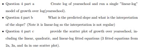 Solved Use R Scriptquestion 4 ﻿part Acreate Log ﻿of