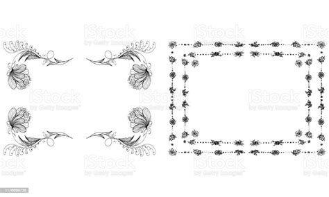열대 손 그린 꽃 프레임입니다 윤곽선 집합입니다 정글 단풍 그림입니다 꽃 무늬 세트입니다 핸드 드로잉 벡터 격리 컬렉션입니다 내츄럴 스프링 웨딩 카드 여름 열대 잎입니다
