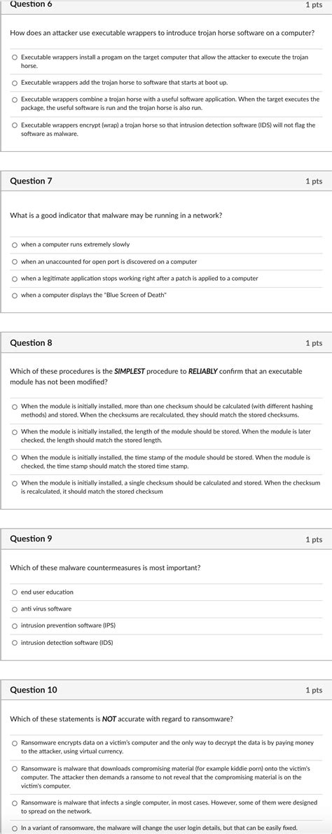 Solved Question 6 1 Pts How Does An Attacker Use Executable