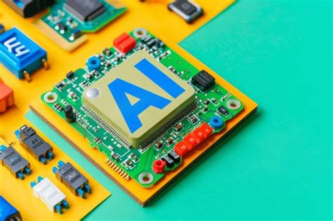 Ai Circuit Board With Glowing Microchip Representing Advanced Artificial Intelligence Technology