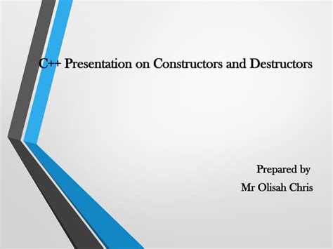 An Introduction To Constructors And Destructors In C Pptx