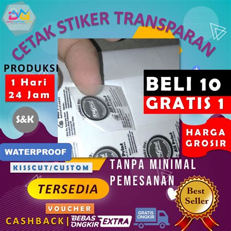 Jual CETAK STIKER TRANSPARAN A3 PRINT CUT Shopee Indonesia